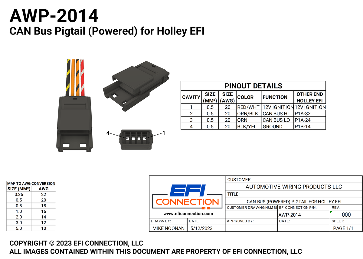 CAN Bus Pigtail (Powered) for Holley EFI – EFI Conversions