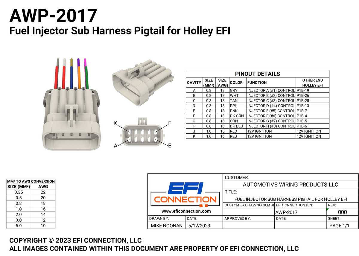 Fuel Injector Sub Harness Pigtail for Holley EFI – EFI Conversions