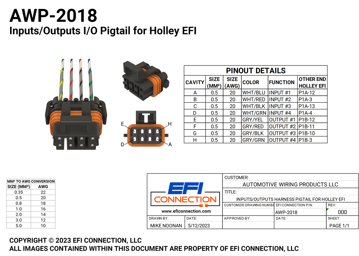 Inputs/Outputs I/O Pigtail for Holley EFI – EFI Conversions