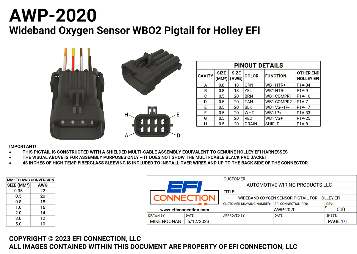 Wideband Oxygen Sensor WBO2 Pigtail for Holley EFI – EFI Conversions