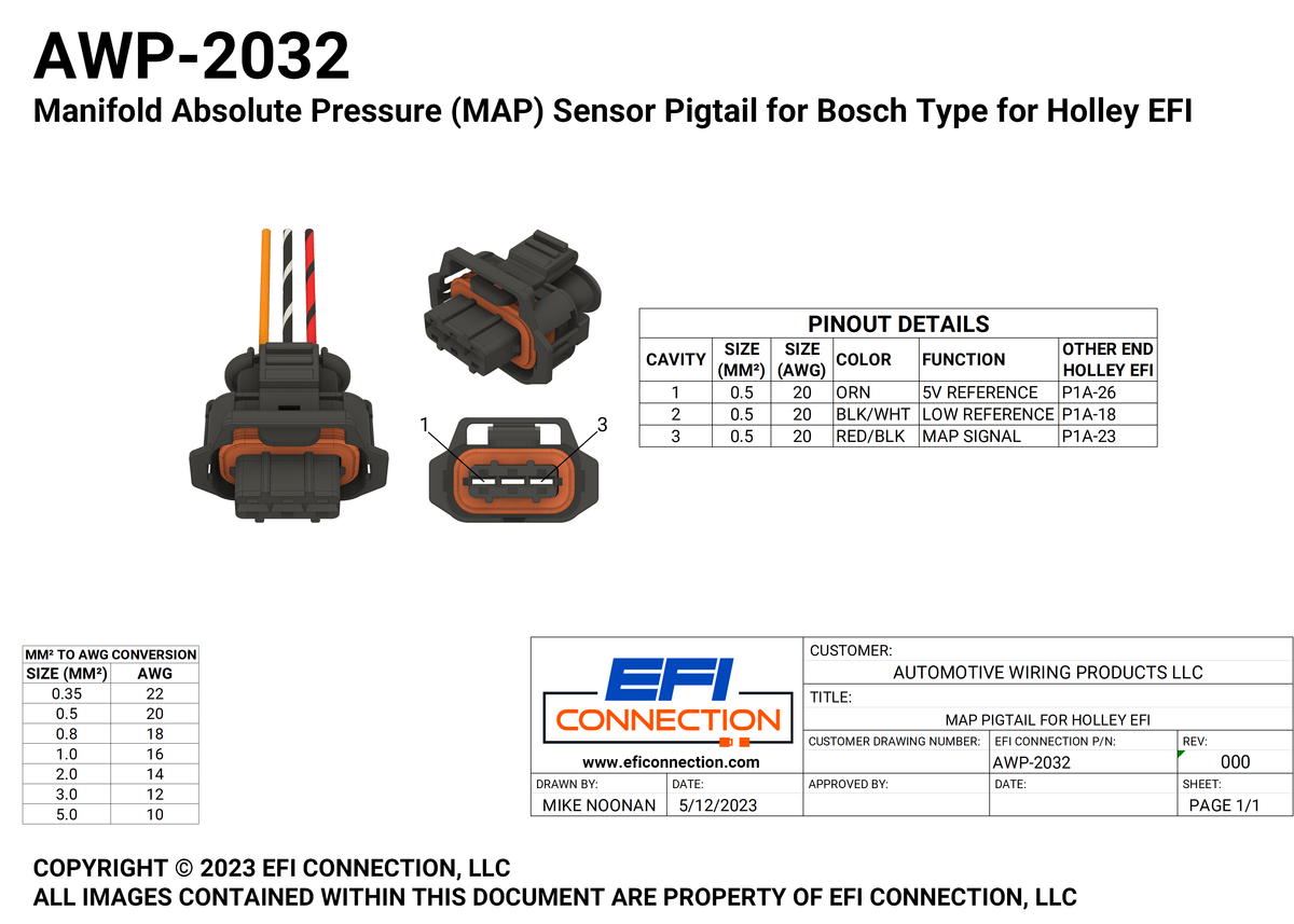 Manifold Absolute Pressure (MAP) Sensor Pigtail for Bosch Type for Hol ...