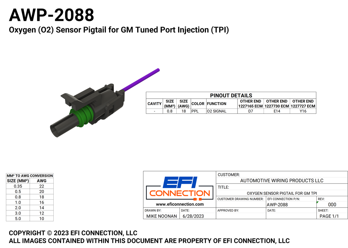 Oxygen (O2) Sensor Pigtail for GM Tuned Port Injection (TPI) – EFI ...