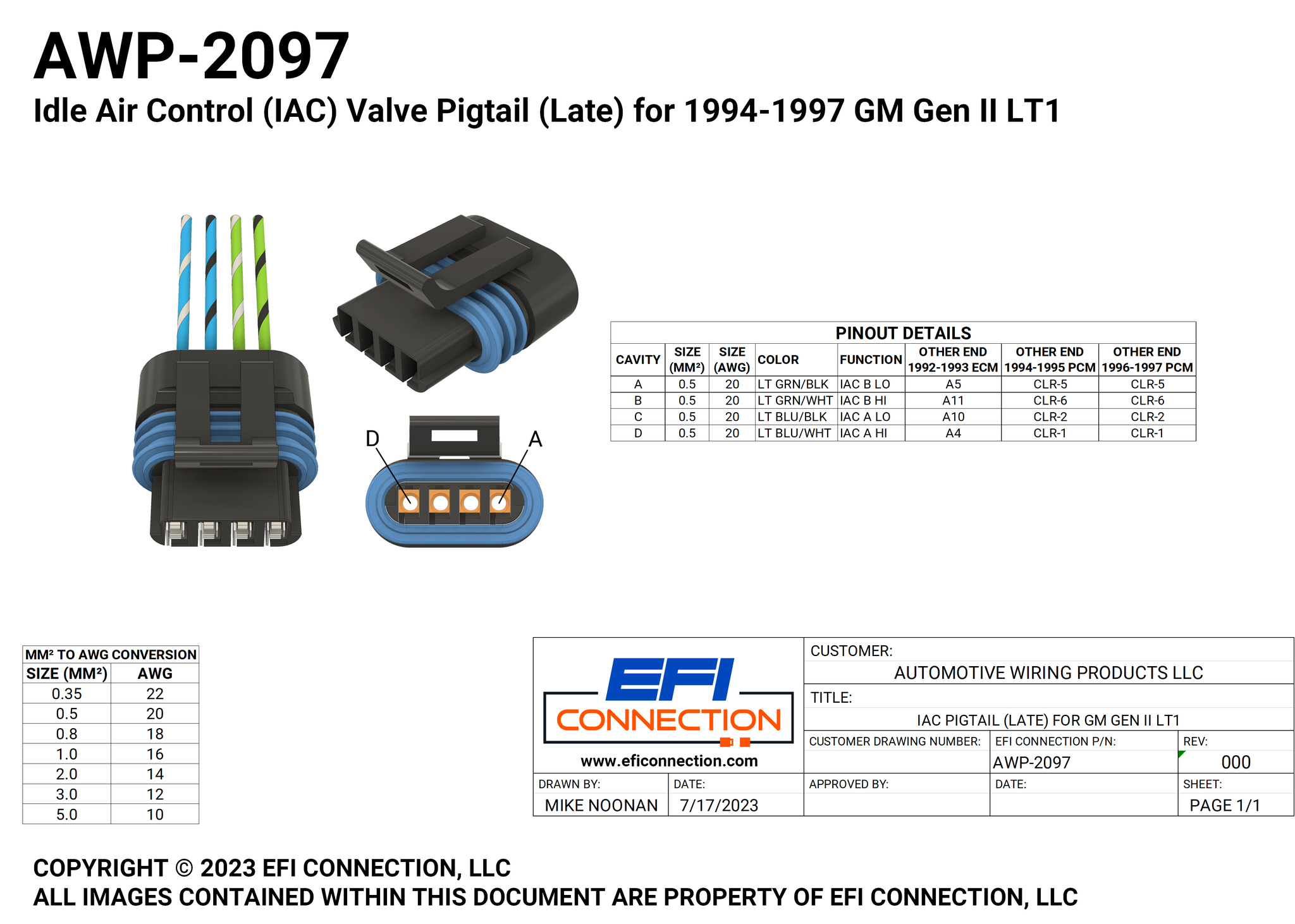 GM Truck Car Electrical Idle Air Control Valve Connector - 1995 ...